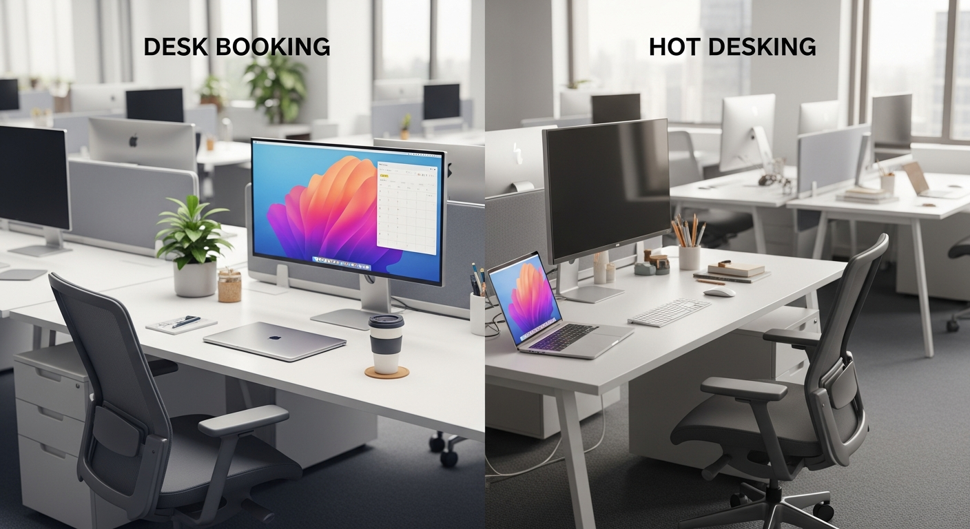 Desk Booking vs Hot Desking : Le Guide pour Choisir en 2026 - MOFFI